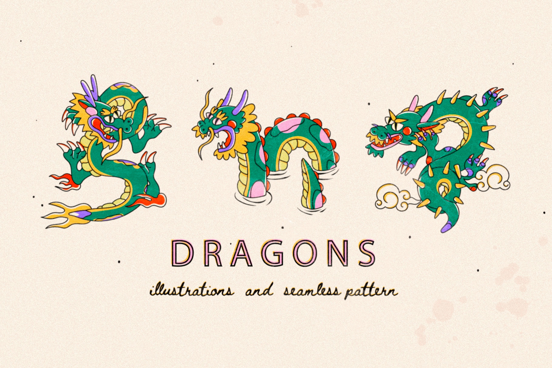 Dragons, an Animal Illustration by Twisted Tail
