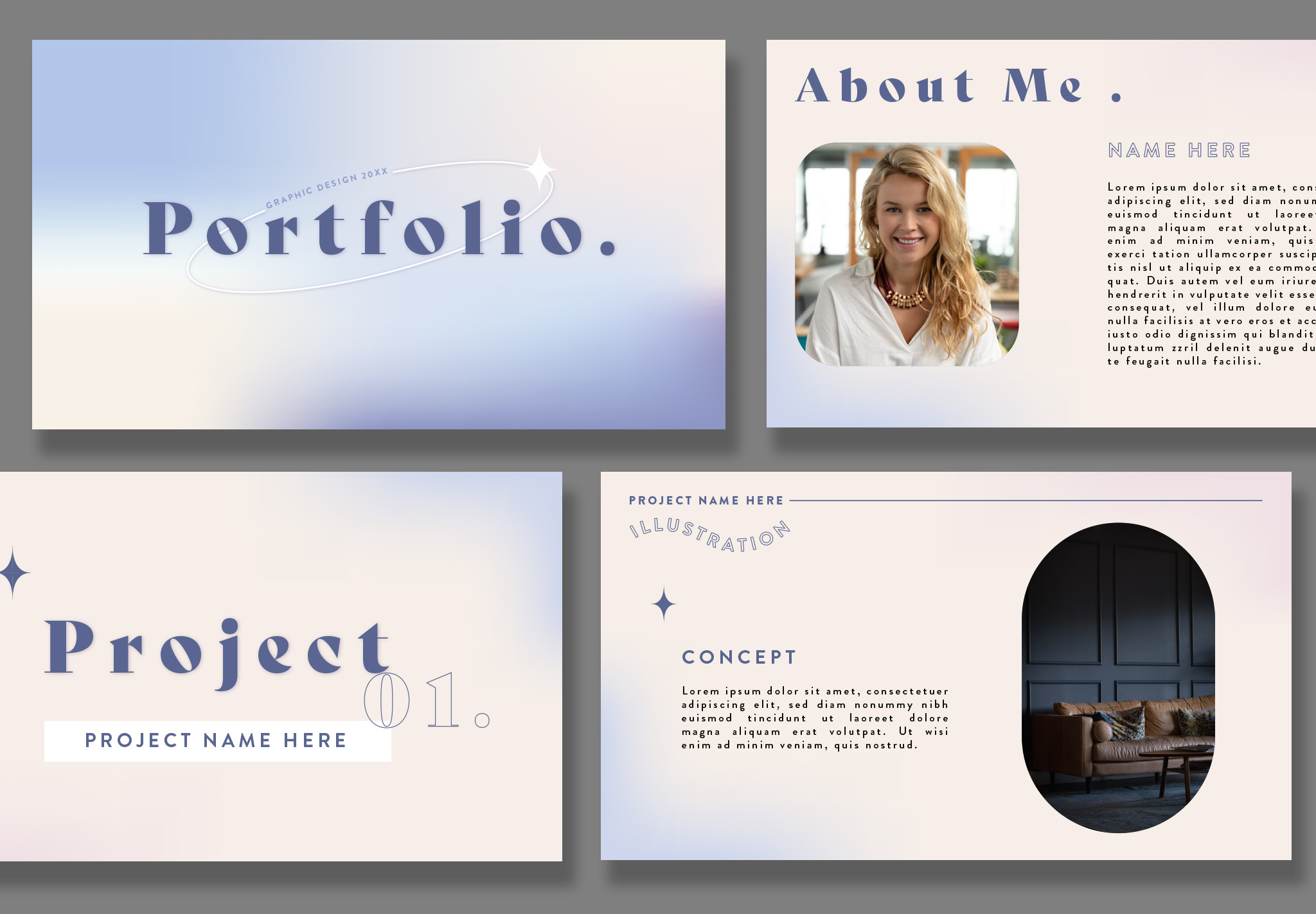 Portfolio with Blue Gradients, a Templates & Theme by wavebreak