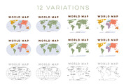 Basic World Maps & Coloring Pages, an Illustration by MattsDesigns ...
