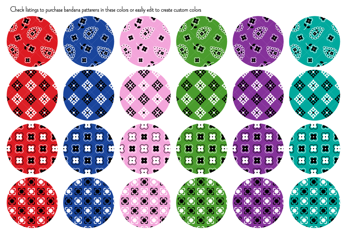 Seamless Gray Bandana Patterns, a Pattern Graphic by Melissa Held Designs