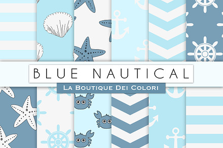 Nautical Digital Papers | Graphic Patterns ~ Creative Market