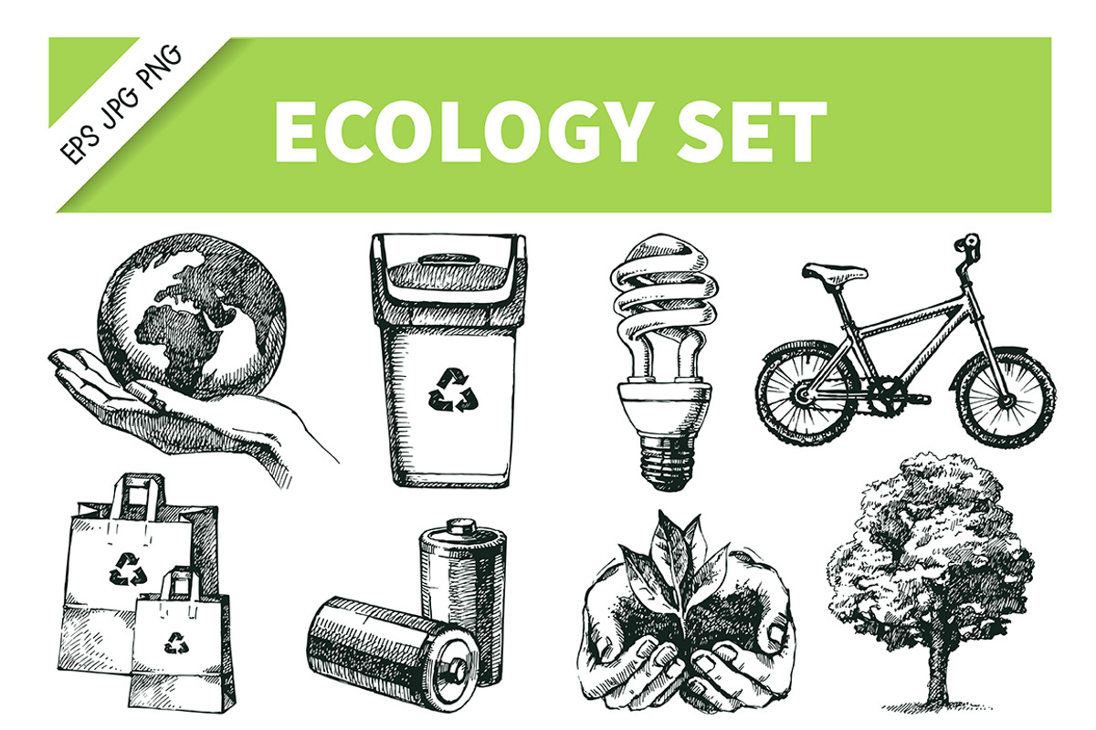 Hand Drawn Bundle Vector Set, an Object Illustration by Elena Pimonova