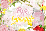 Pink Lemonade Clip Art, a Decorative Illustration by DioFlow