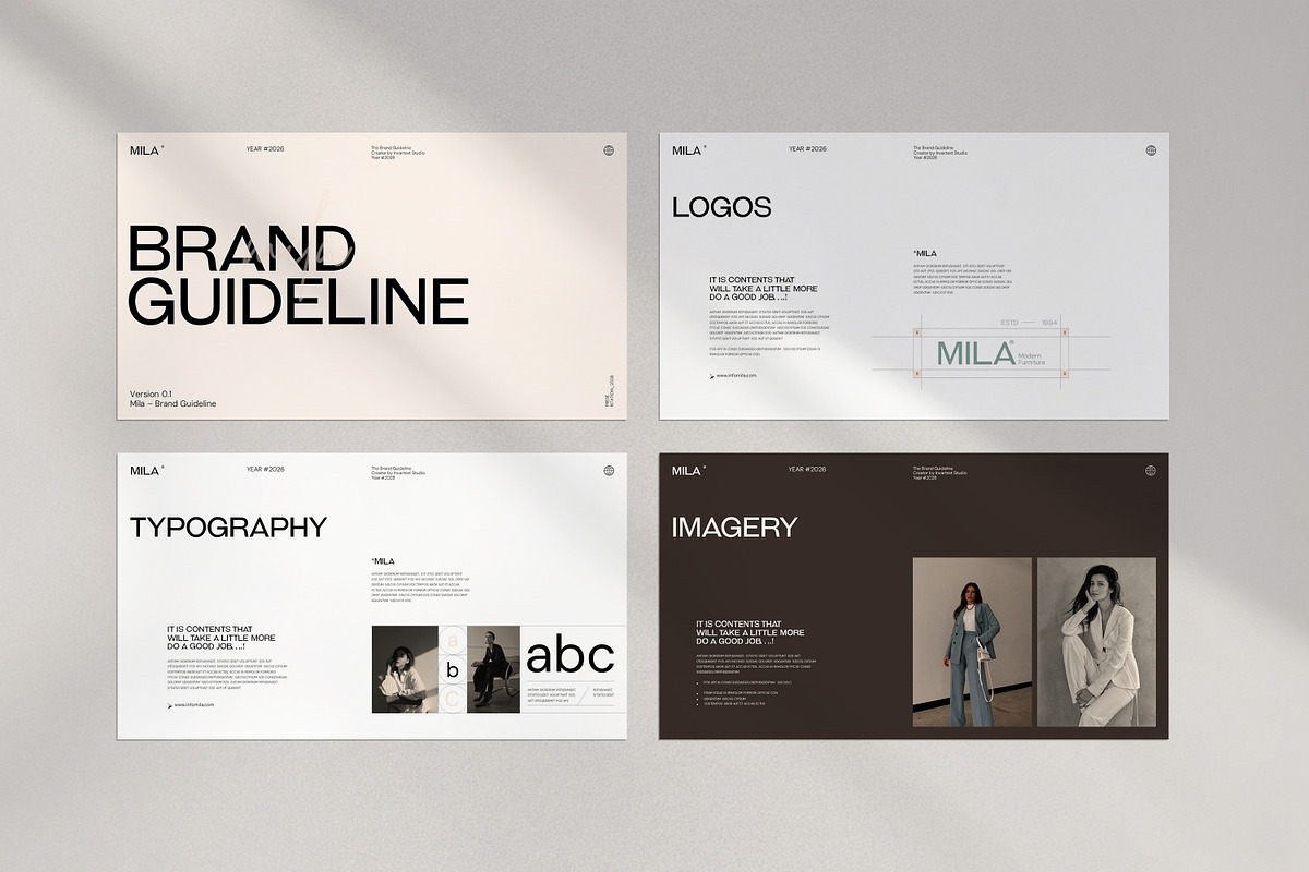 Mila Brand Guidelines Template, a Presentation Template by evgenystudio