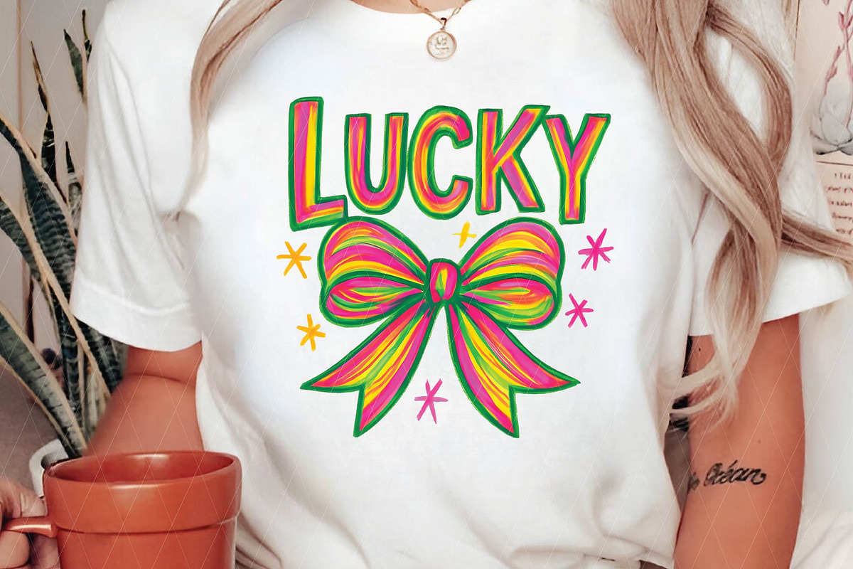 Festive Green And Gold Lucky Text, an Illustration by PixelShop