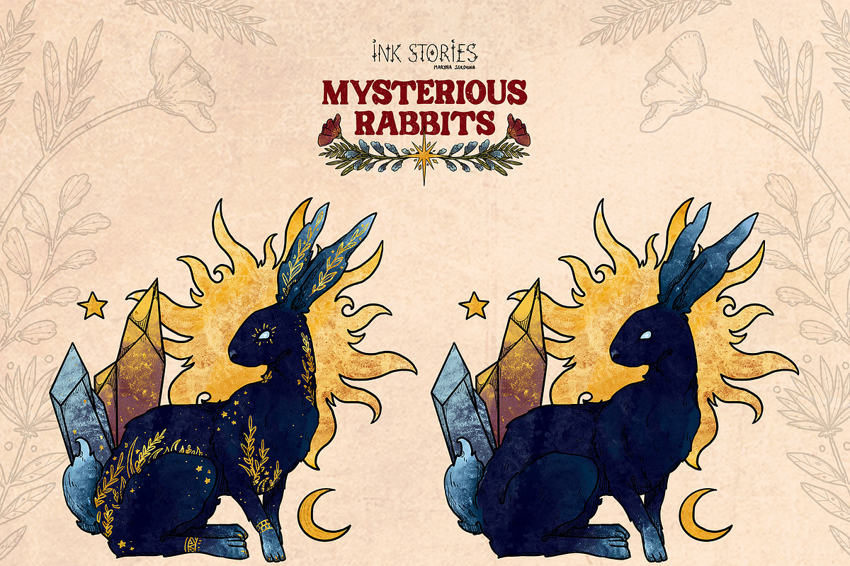 Mysterious Rabbits, an Animal Illustration by Ink Stories