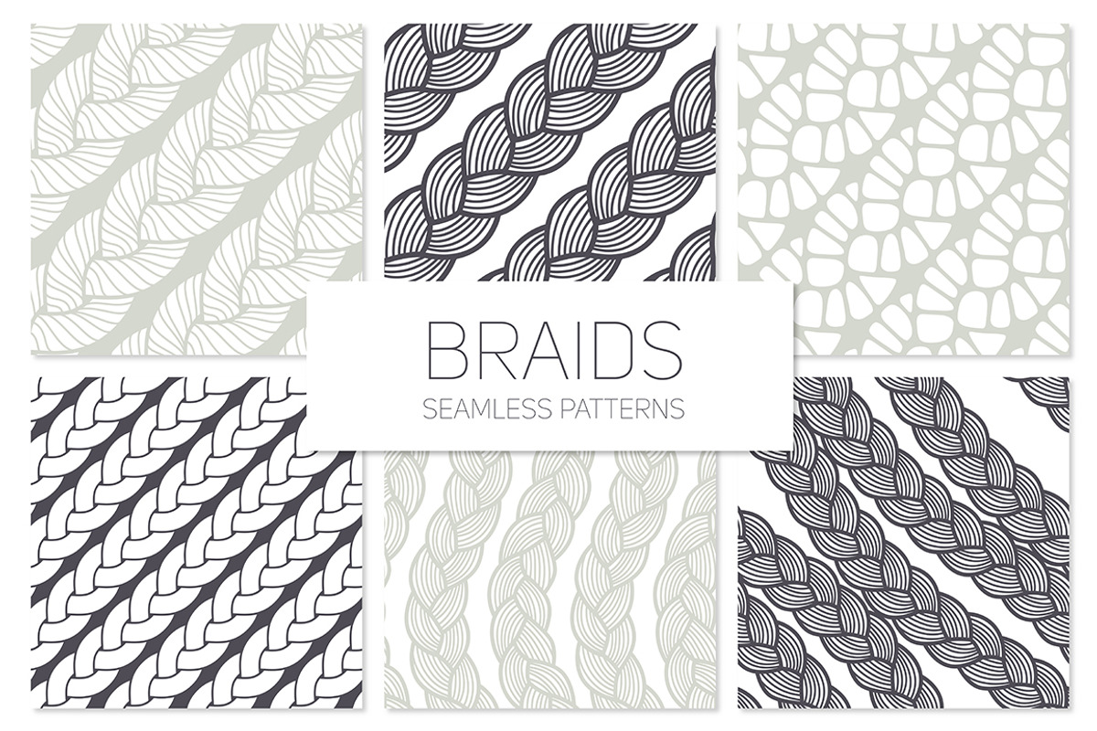 Braids. Seamless Patterns Set, a Pattern Graphic by Curly_Pat