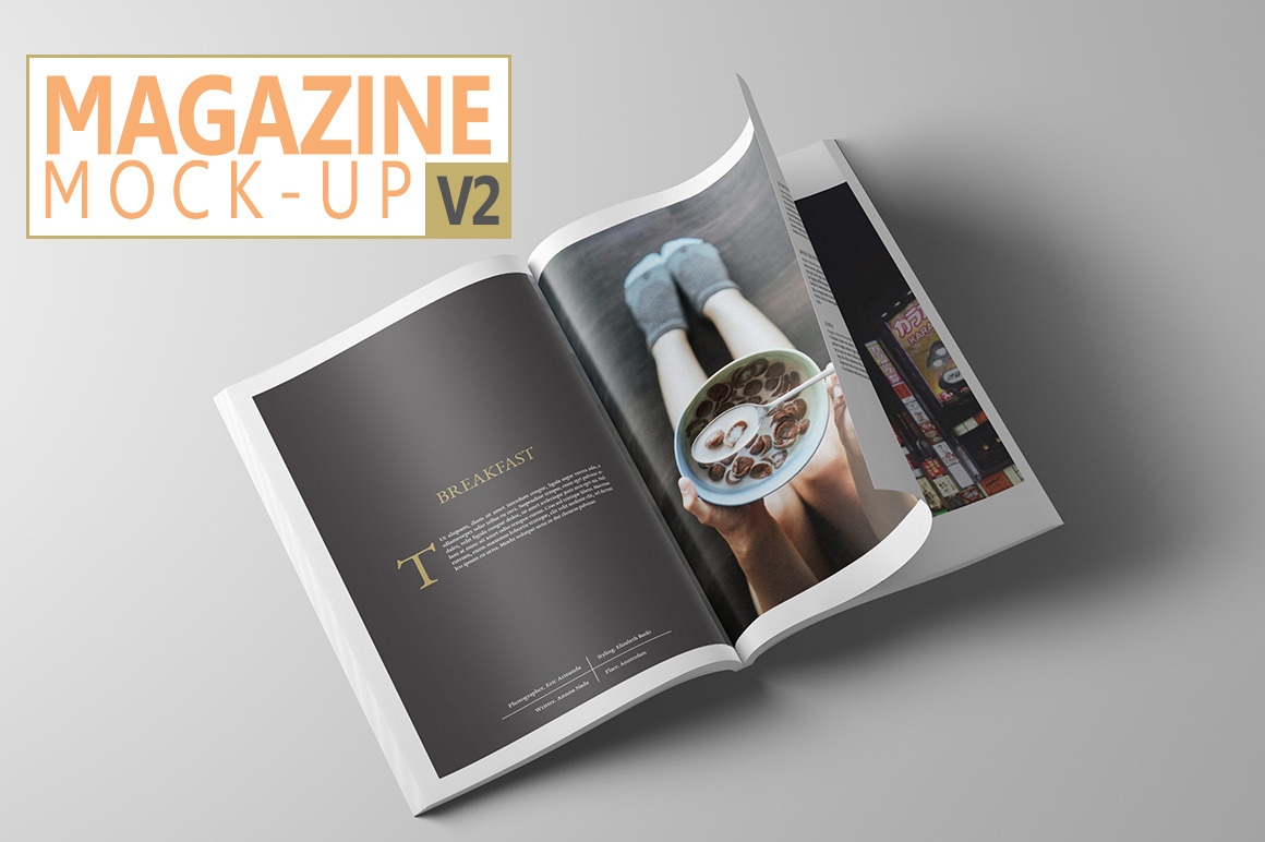 Magazine Mock-Up V2, a Print Template by PositivePixels