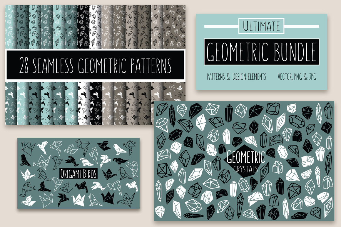 170 Geometric Elements Vector Bundle, a Decorative Illustration by ...