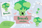 Broccoli sticker set, a Food Illustration by Ugokki