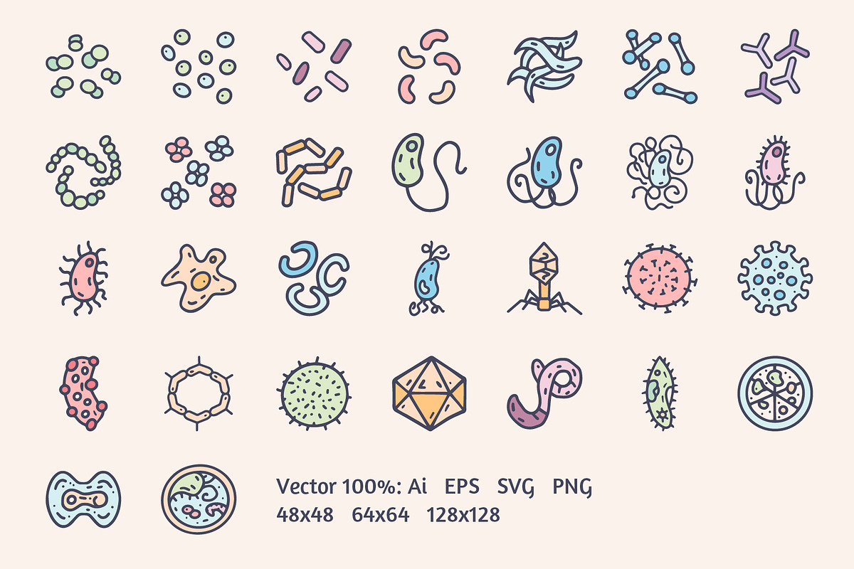 Viruses and bacteria doodle icon, an Outline Icon by YershovOleksandr