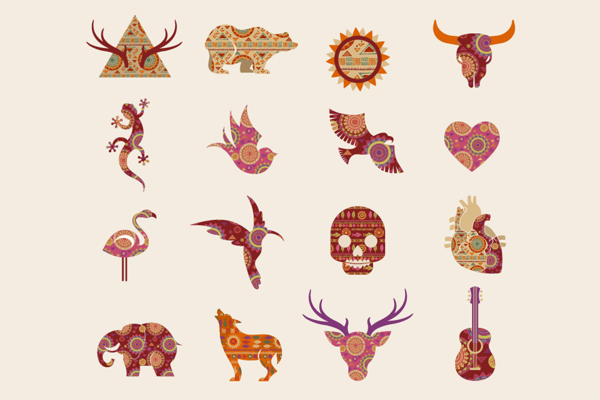 Boho & Ethnic set. Patterns + icons, a Pattern Graphic by Marish