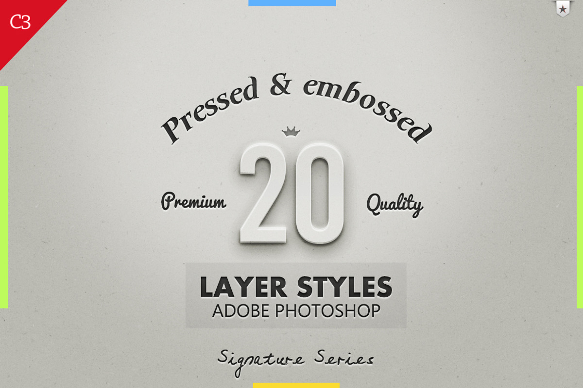 20 Best Pressed & Embossed Styles, a Layer Style Add-On by Premium ...