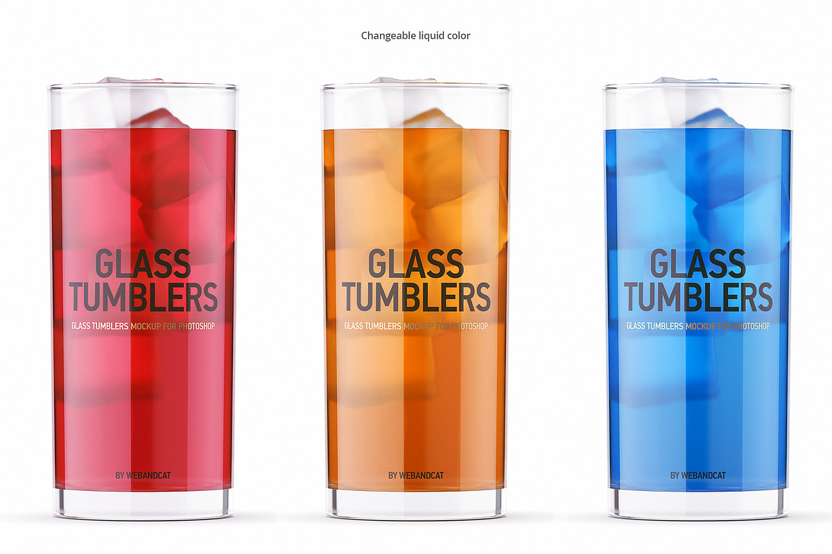 Clear Glass and Box Mockup, a Cups & Container Mockup by WebAndCat