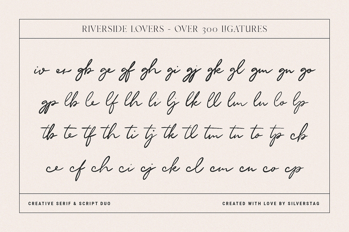 Riverside Lovers - Elegant Font Duo, a Serif Font by SilverStag Type Foundry