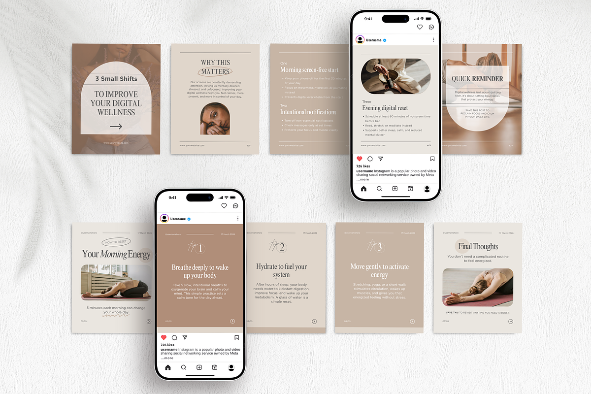 Wellness Carousel Instagram Posts Canva