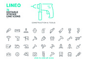 LINEO - 75 TOOLS ICONS, an Outline Icon by sharpnose