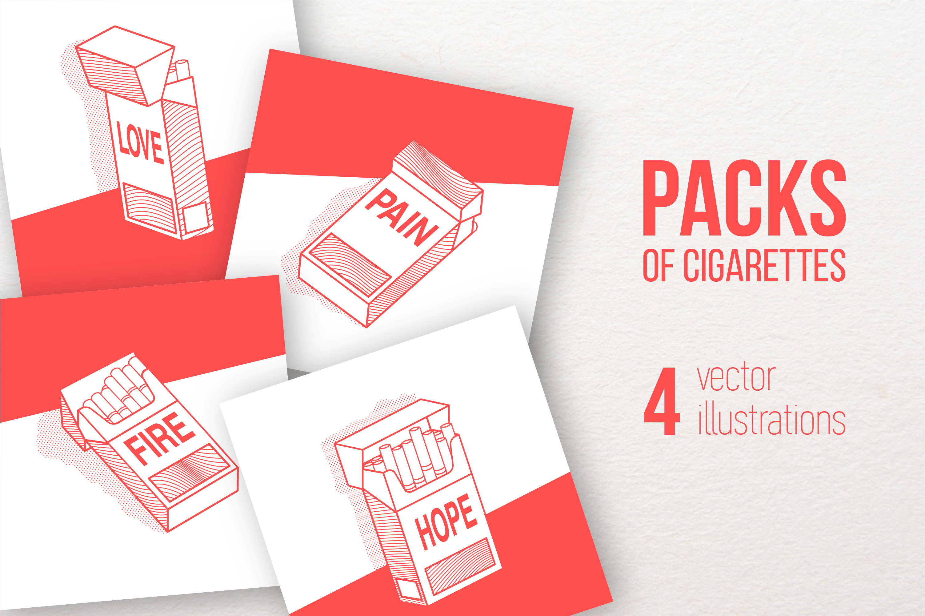 Set of cigarette packs, an Illustration by Good Studio