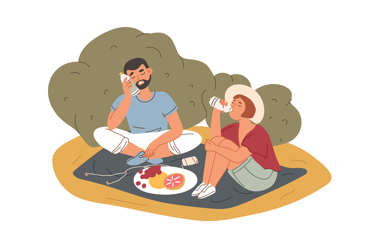 Hot summer scenes with people, a Person Illustration by Good Studio