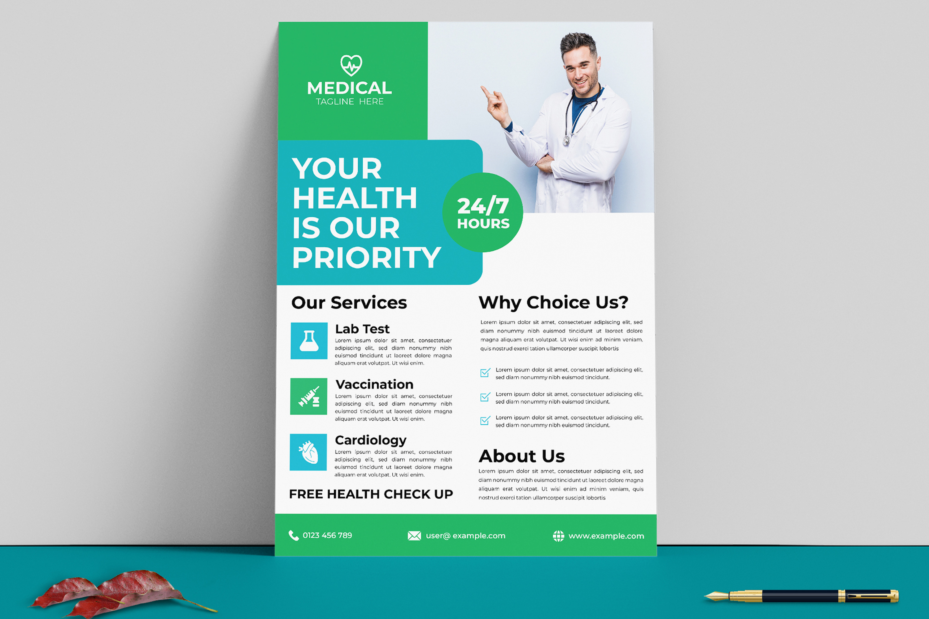 Medical Center Flyer Design | Creative Market
