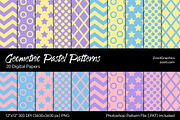 Geometric Pastel Digital Papers, a Pattern Graphic by ZoollGraphics