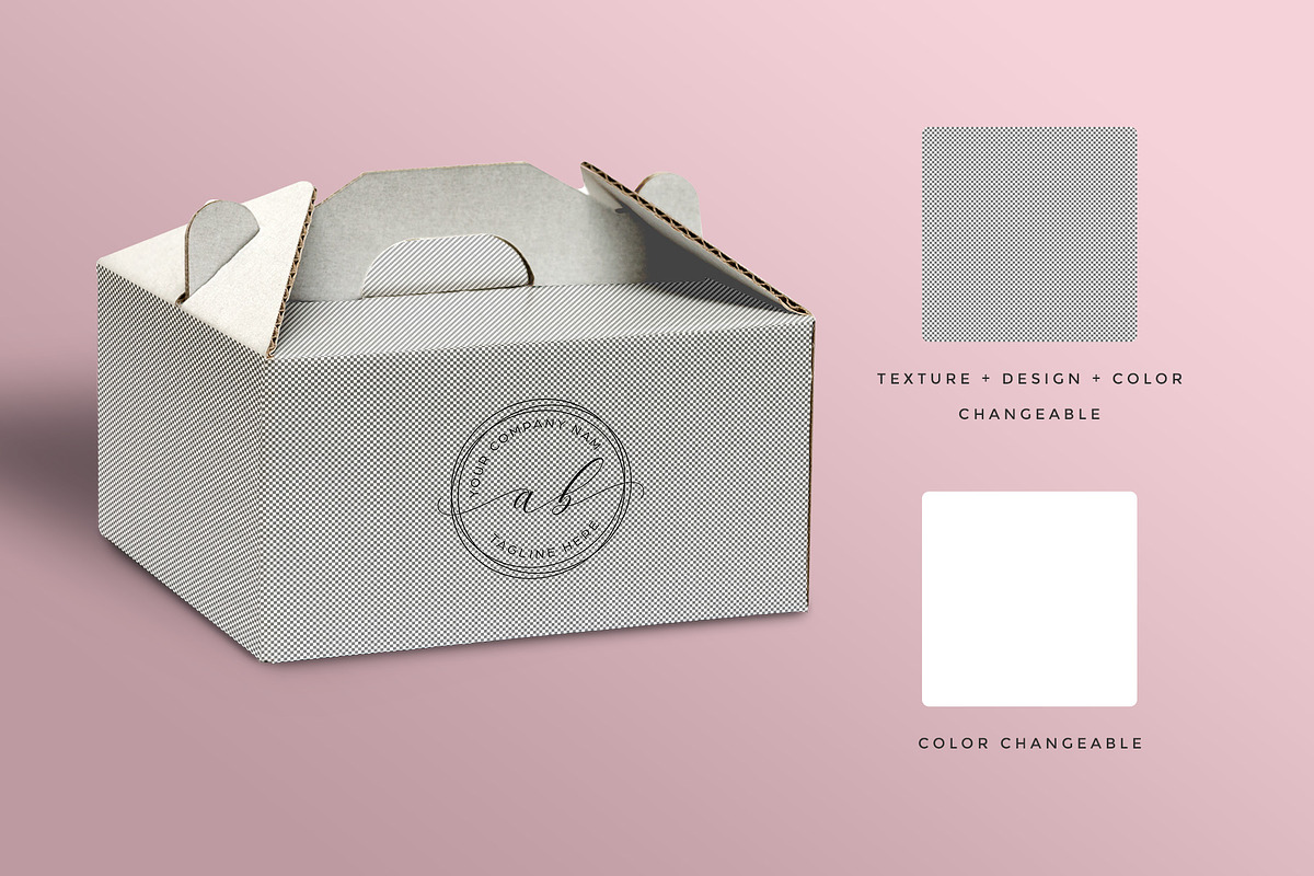 Cake Box Packaging Mockup, a Packaging Mockup by Designertale