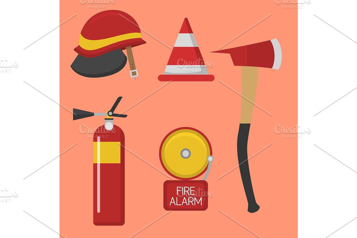 Fire safety equipment emergency tools firefighter safe danger accident ...