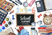 Watercolor School Clipart, PNG | Creative Market