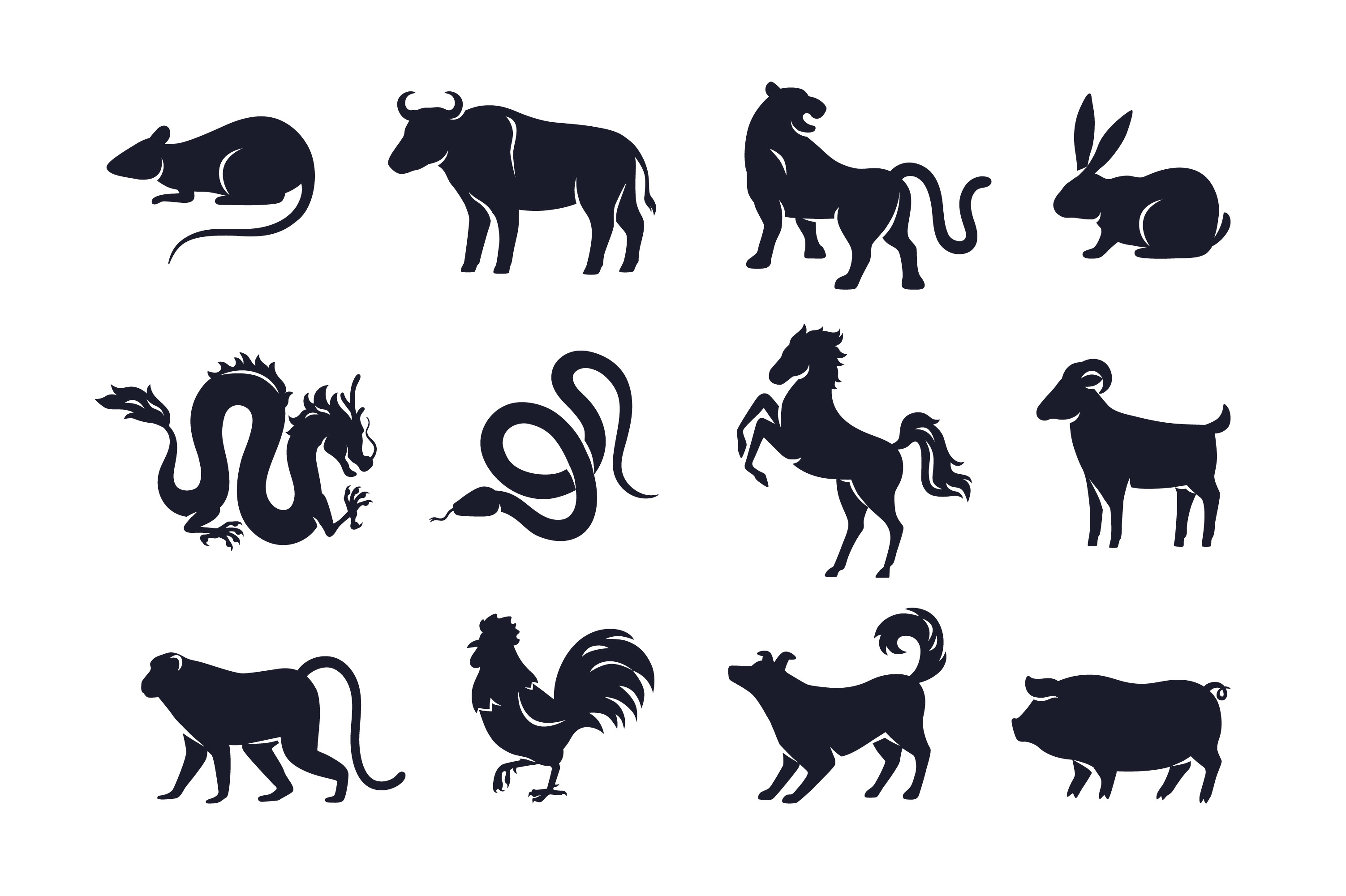 Chinese zodiac, animals signs set, an Animal Illustration by Good Studio