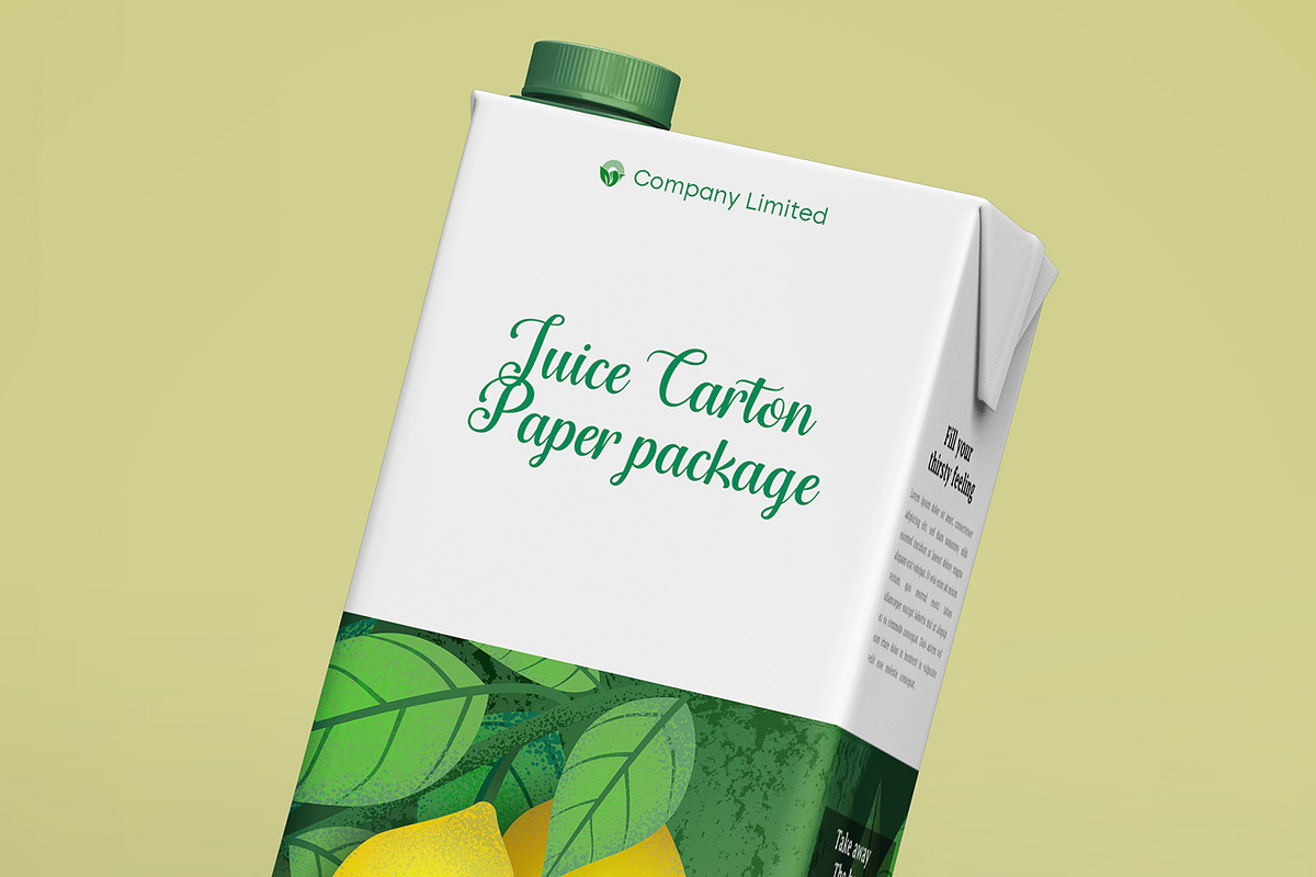 Tetra Pack Fruit Juice Carton Mockup, a Packaging Mockup by Ram Studio LLC