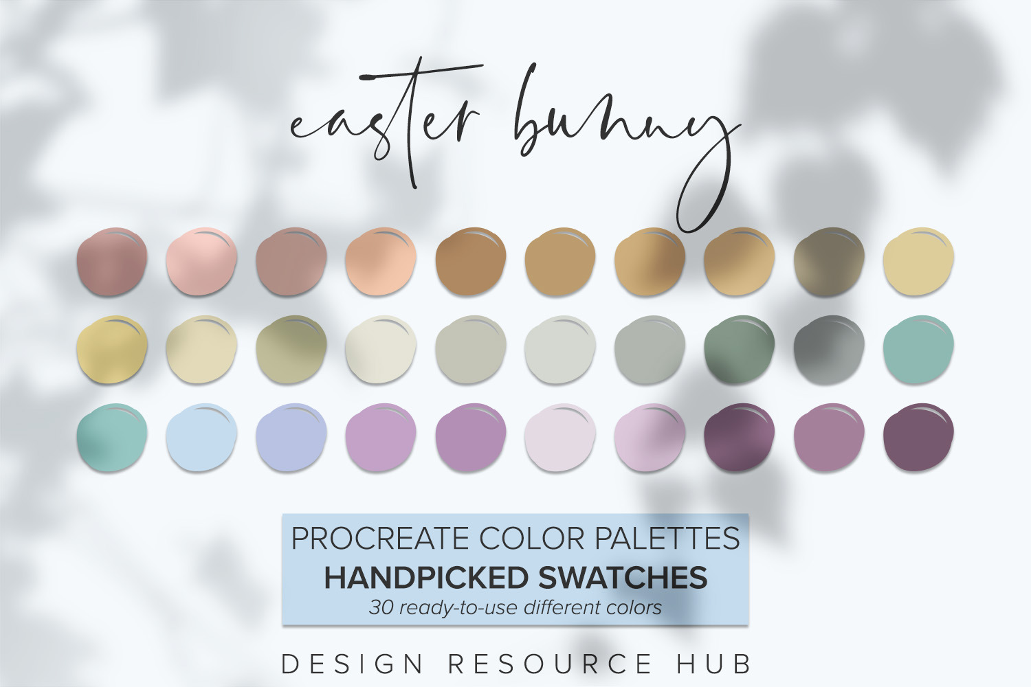 Easter Bunny Procreate Palette, a Palette Add-On by Design Resource Hub ...