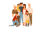 Family standing together, a Person Illustration by Good Studio