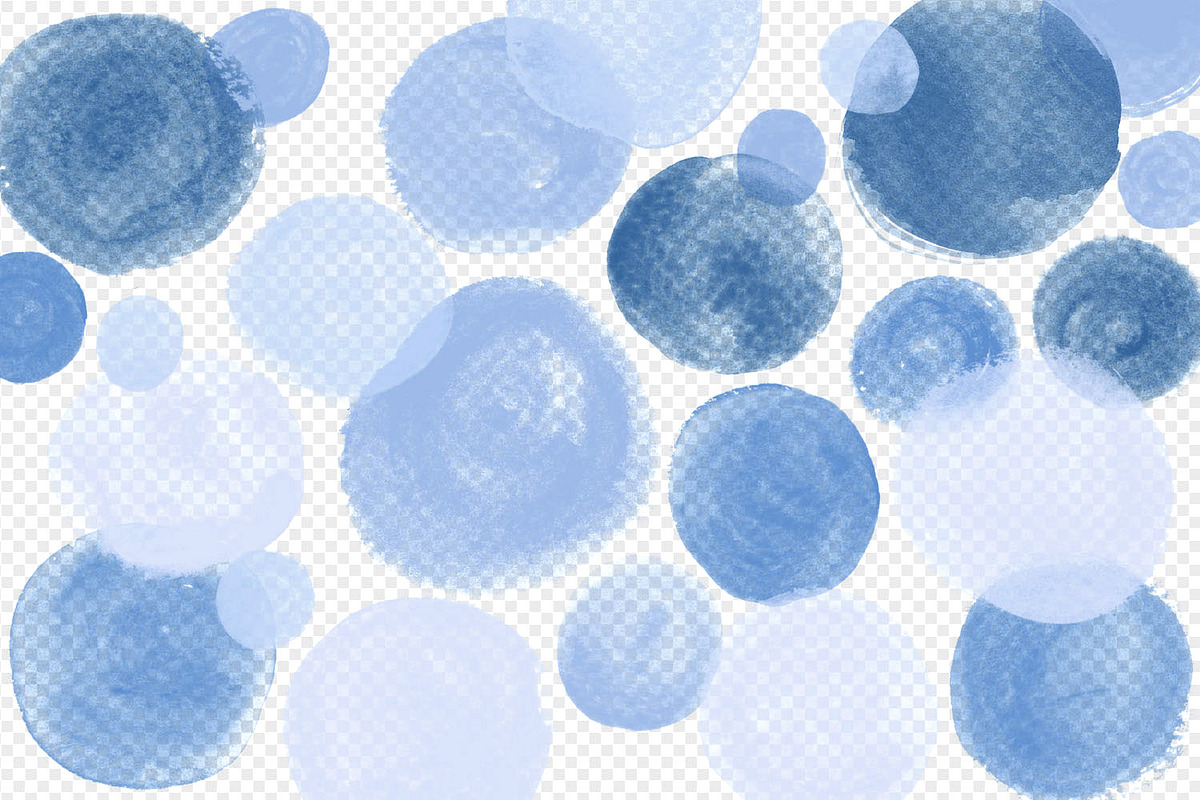Blue Watercolor Circles, an Illustration by Digital Curio