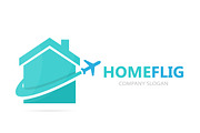 Vector of real estate and plane logo combination. House and travel ...