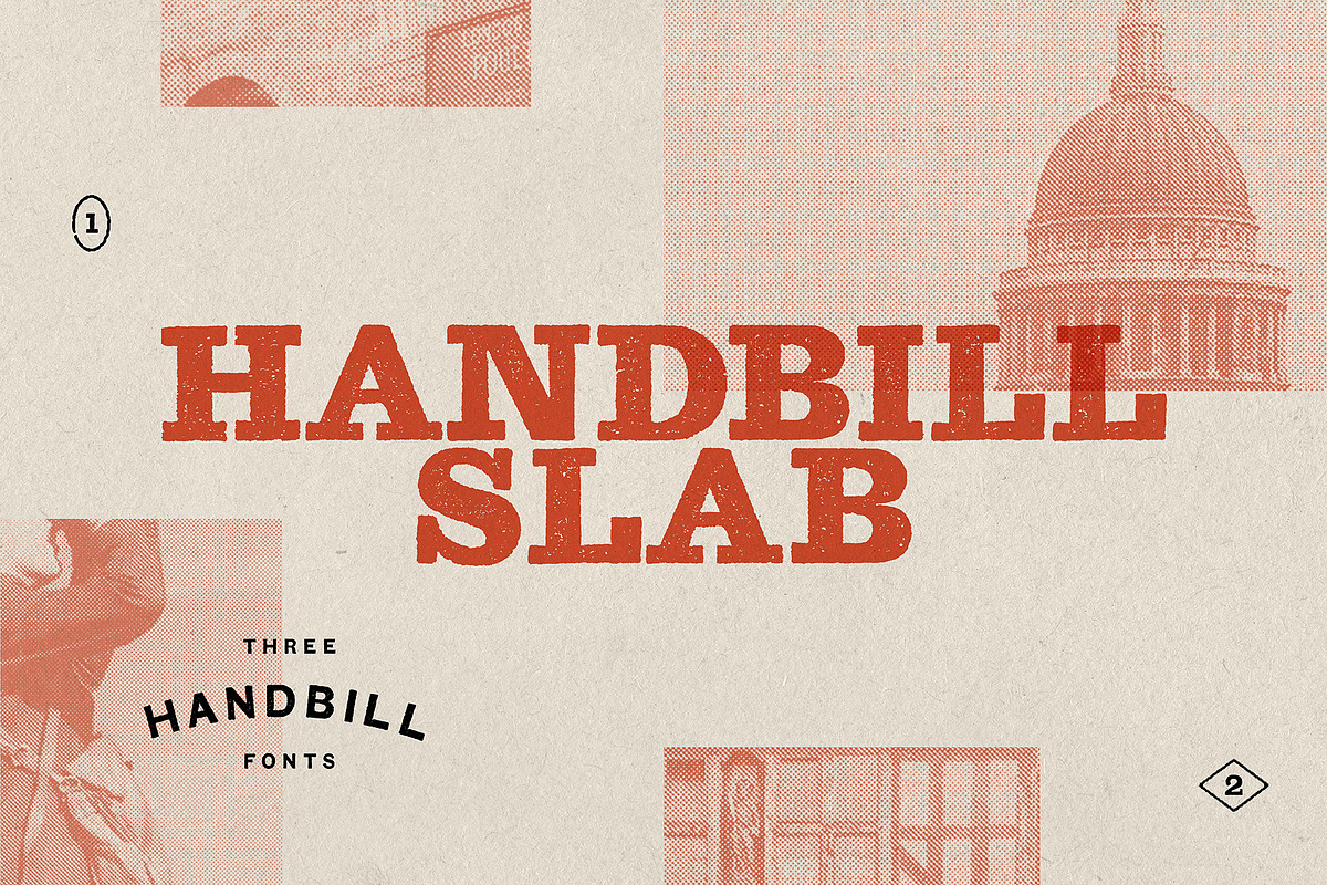 Handbill: letterpress type family