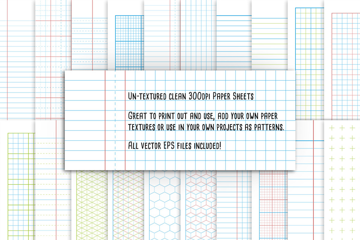 Old School Exercise Book Paper, a Background Graphic by Fendell Projects