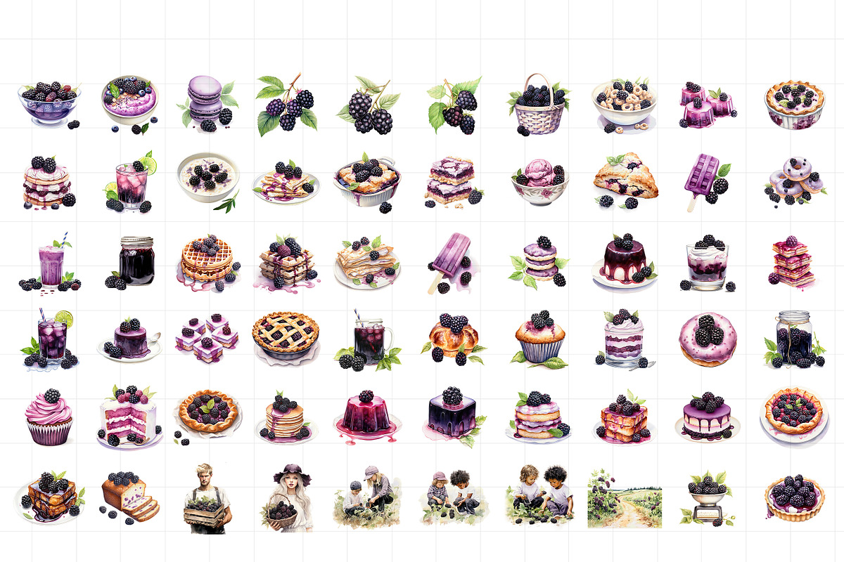 Berry Clipart Bundle, a Food Illustration by PaintPixelCo