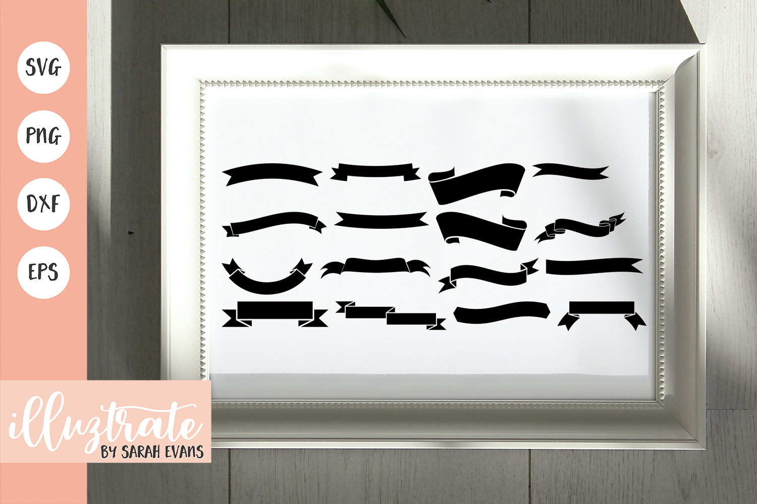 Ribbons SVG Cut File Vector DXF, an Illustration by illuztrate ...