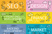 Set Banners Seo Design Finance Flat, a Finance Illustration by robuart