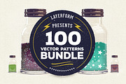 100 Vector Patterns Bundle, a Pattern Graphic by Layerform Design Co.