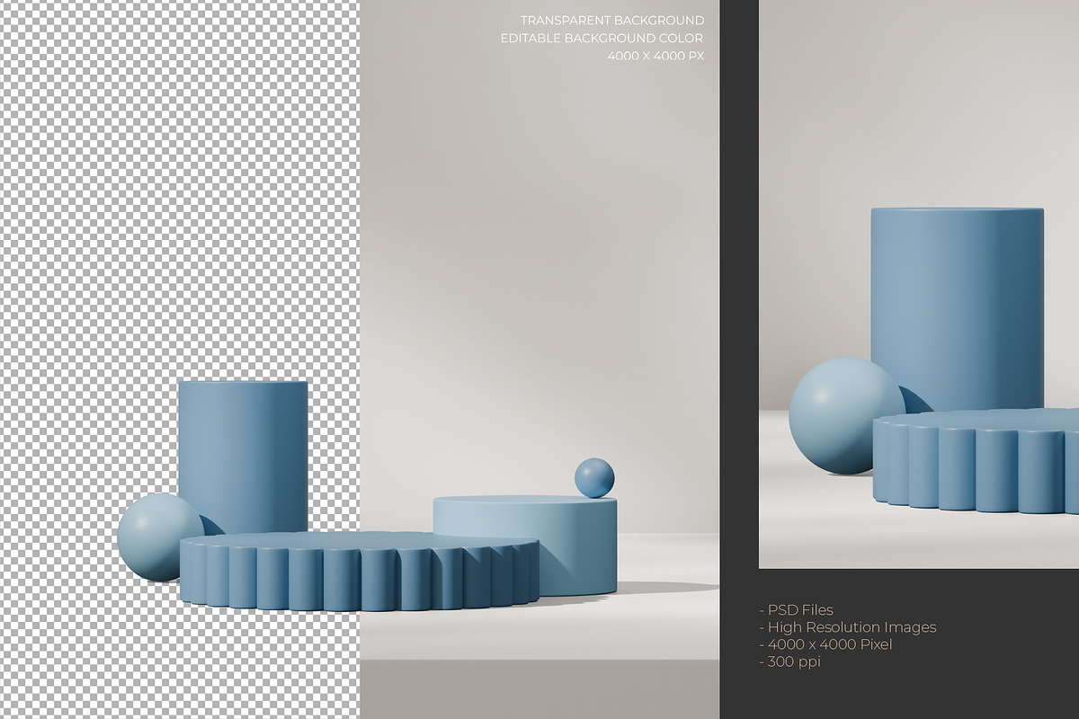 5 Podium with Transparent Background, a Background Graphic by faustudio