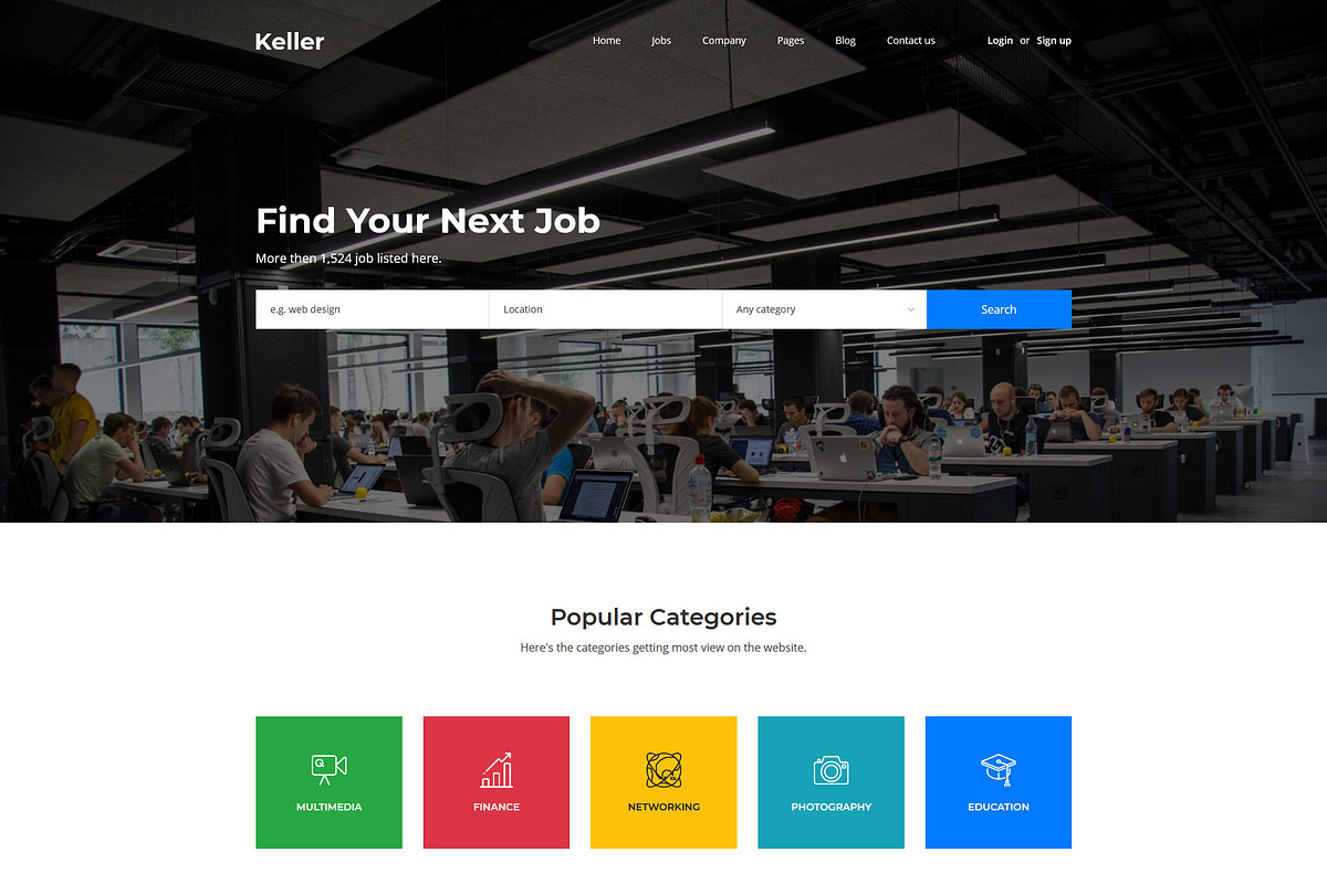 Keller - Job Board HTML Template, a Bootstrap Template by HasThemes ...