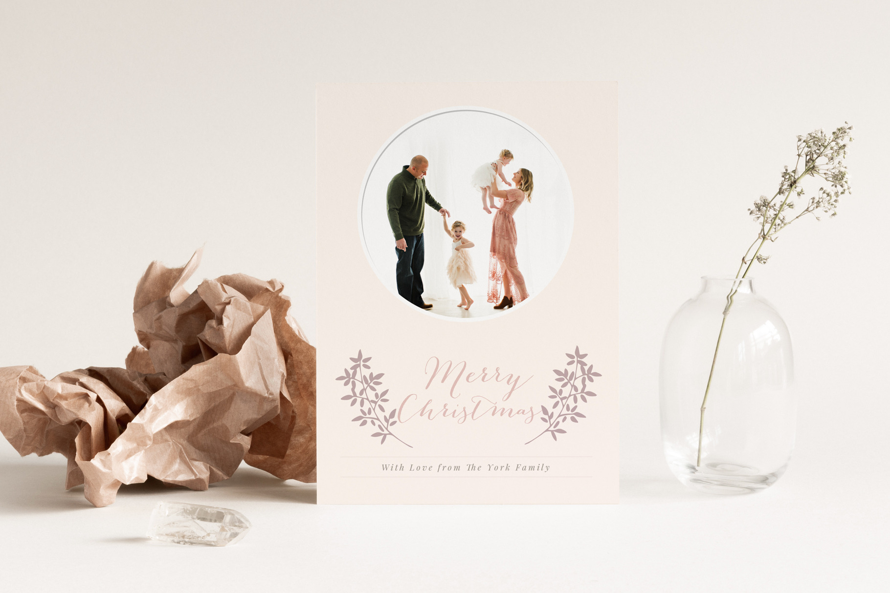 5x7 Christmas Card Template, a Card Template by By Stephanie Design