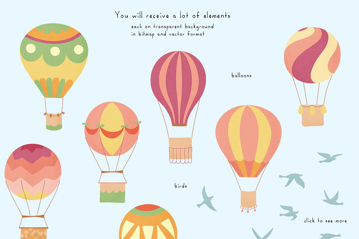 Balloon Day - creator & clipart, a Decorative Illustration by Pikovit