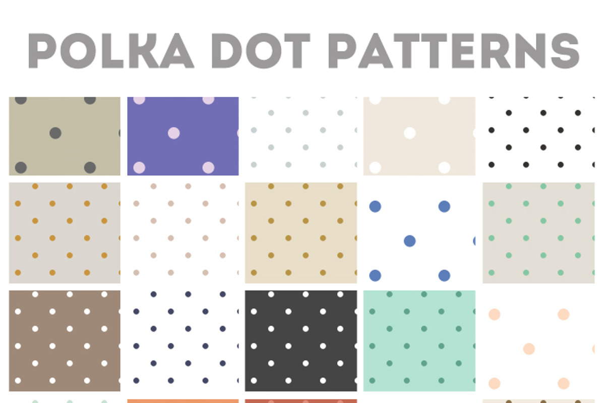 50 Repeating Polka Dot Patterns, a Templates & Theme by Angie Makes