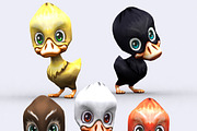 3DRT - Chibii animals - Duck, an Animal 3D Model by 3DRT.com