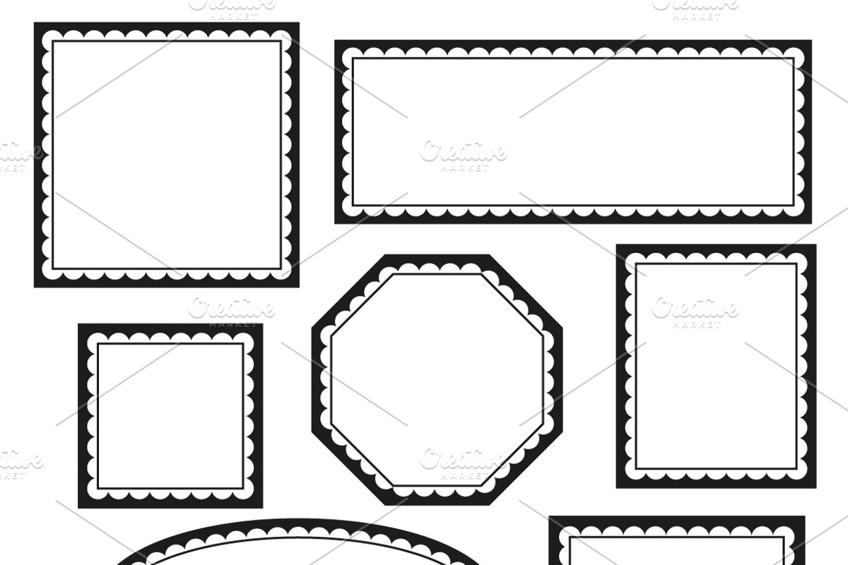 Simple scalloped frames, a Graphic by Wild Rose