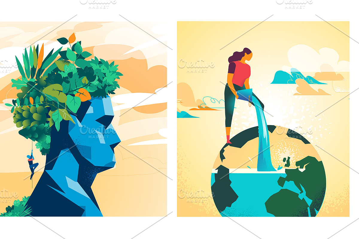 Man and Nature Collection, a Person Illustration by Hurcastock!