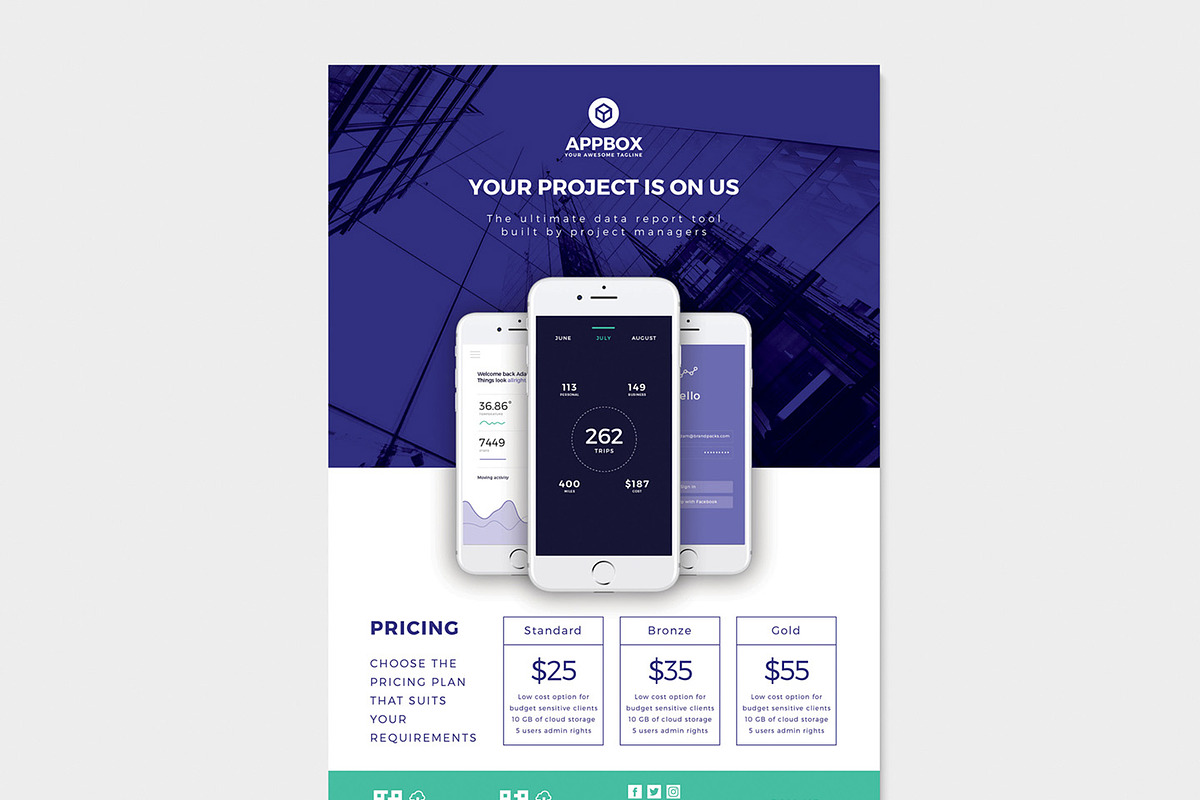 A4 Mobile App Poster Template v2, a Flyer Template by BrandPacks
