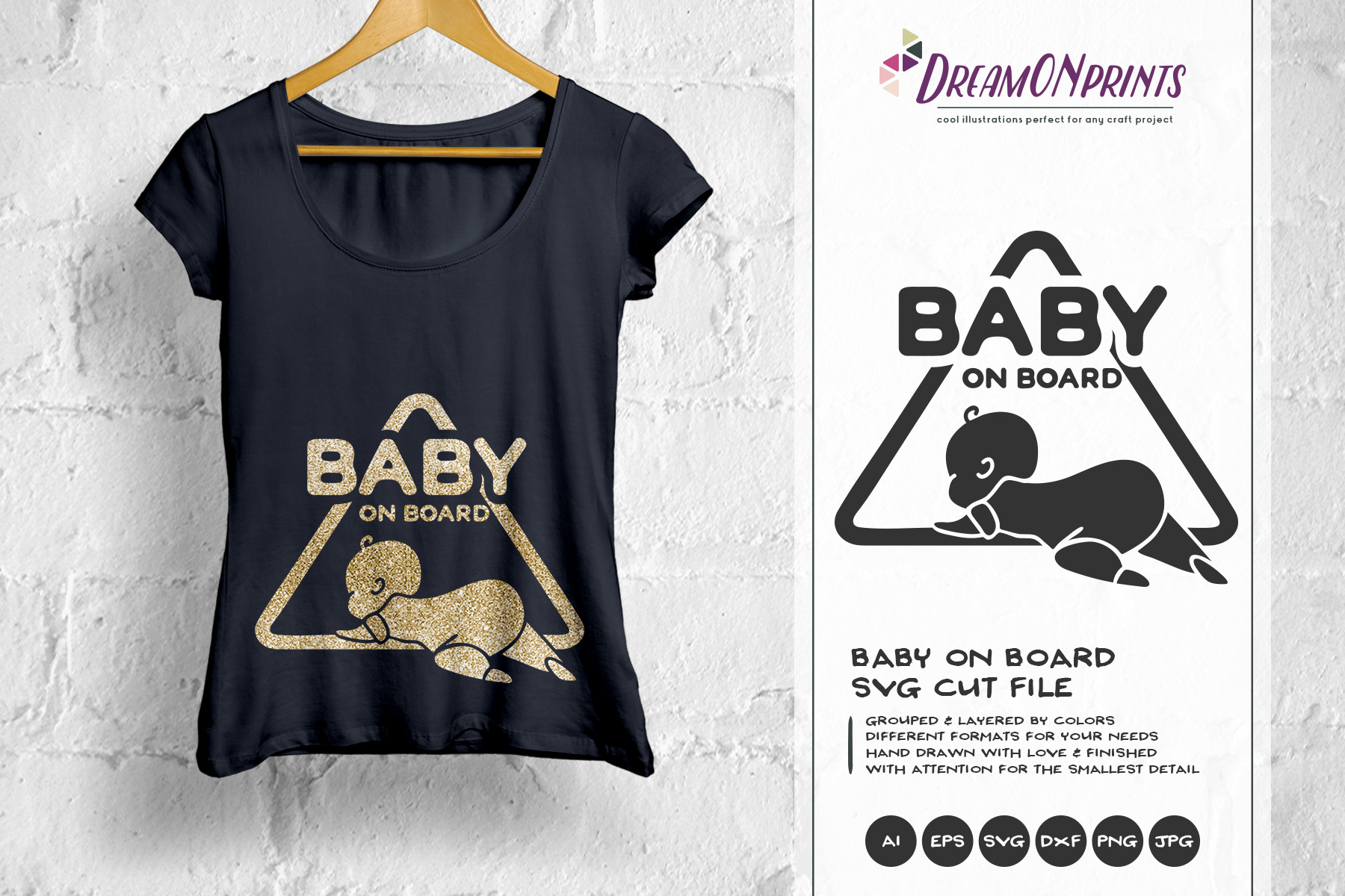 Baby on Board SVG Vector, an Illustration by DreamONprints